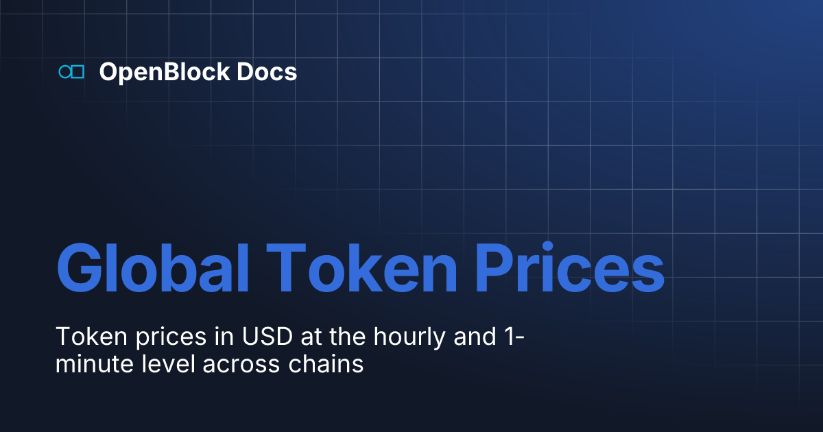 Global Token Prices | OpenBlock Docs