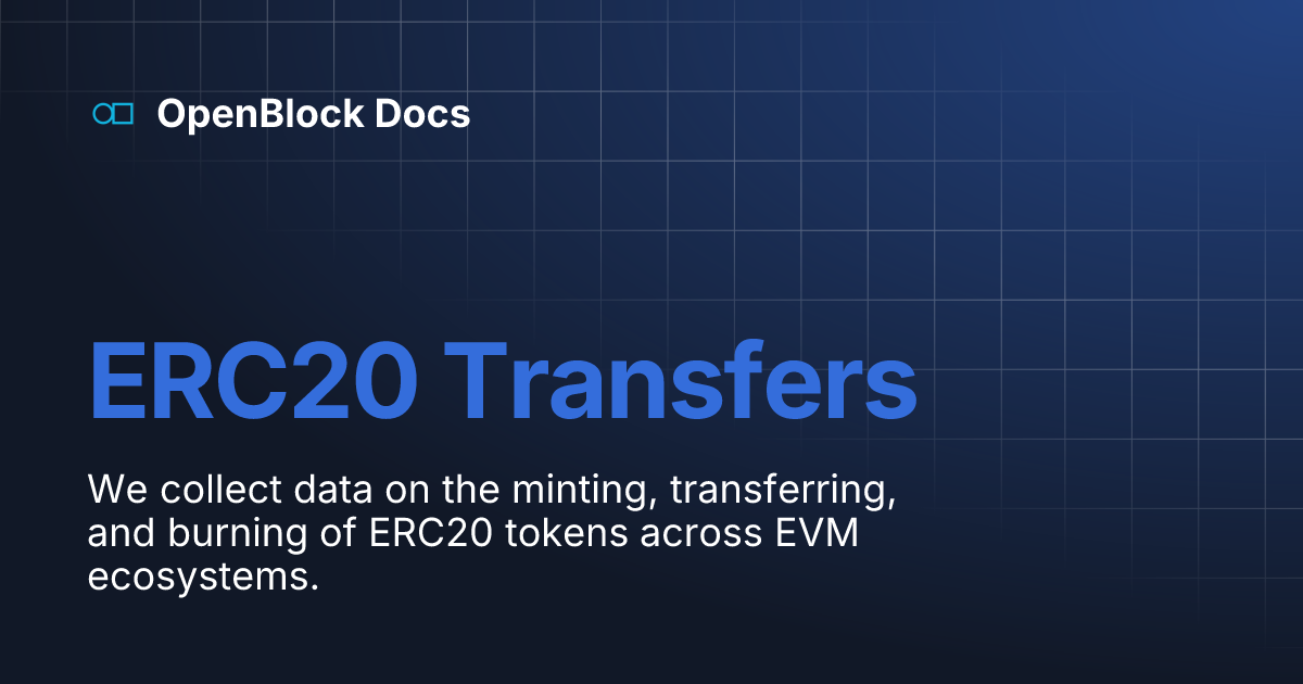 ERC20 Transfers | OpenBlock Docs