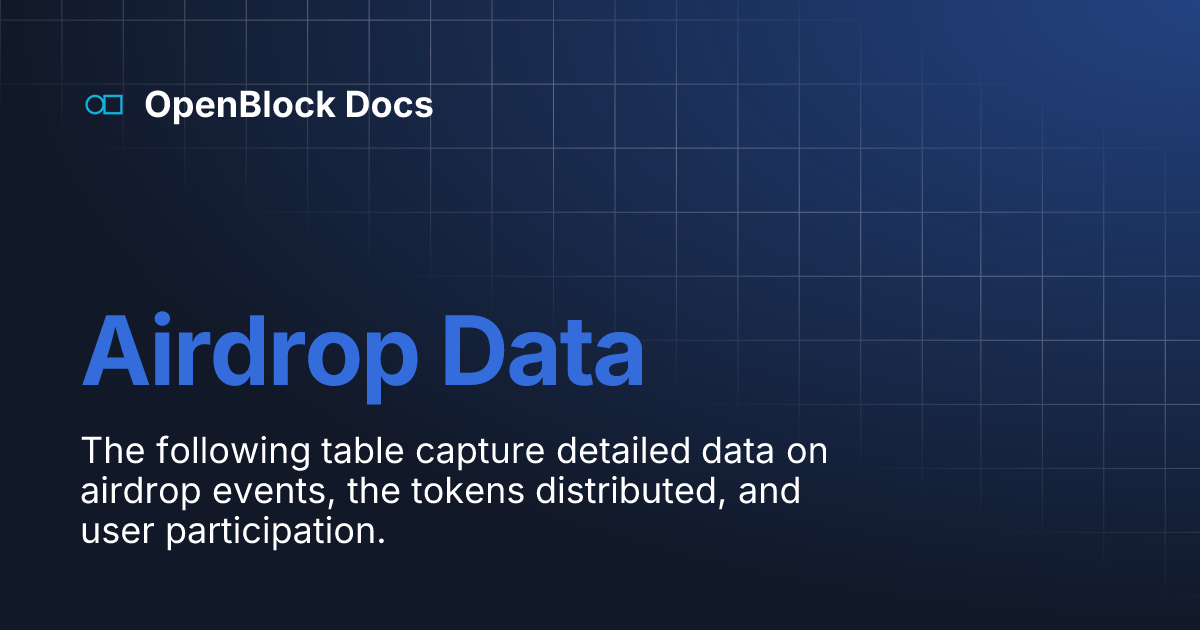 Airdrop Data | OpenBlock Docs
