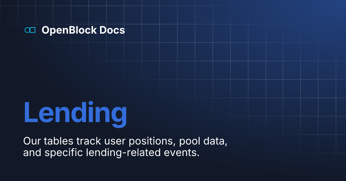 Lending | OpenBlock Docs